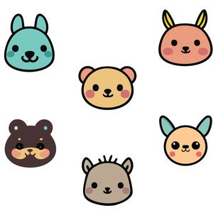 Cute Kawaii Animal Characters Clipart INSTANT Download. Vector PDF PNG ...