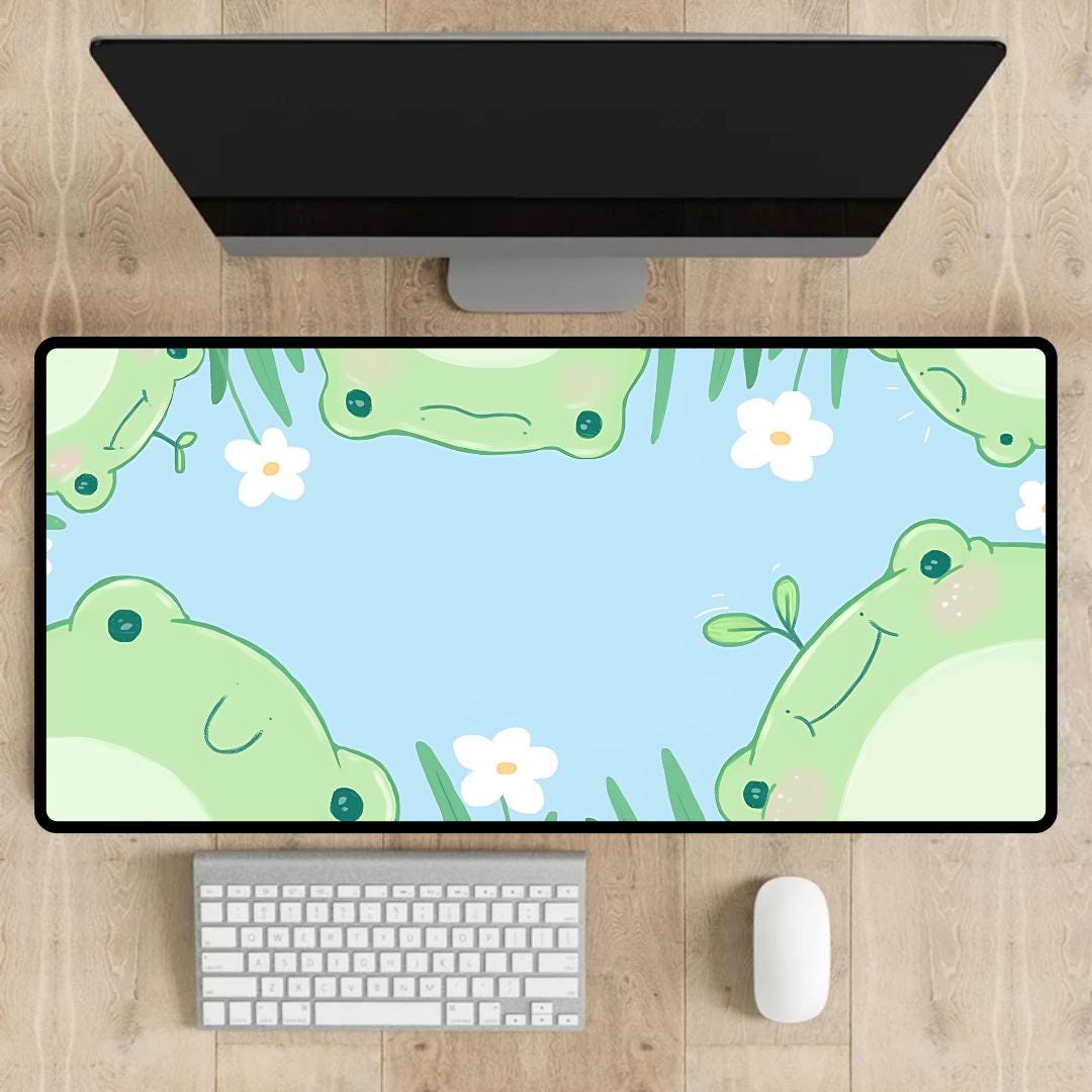 Kawaii Froggy Desk Mat Frog Lover Gift Office Decor Adorable Desk ...