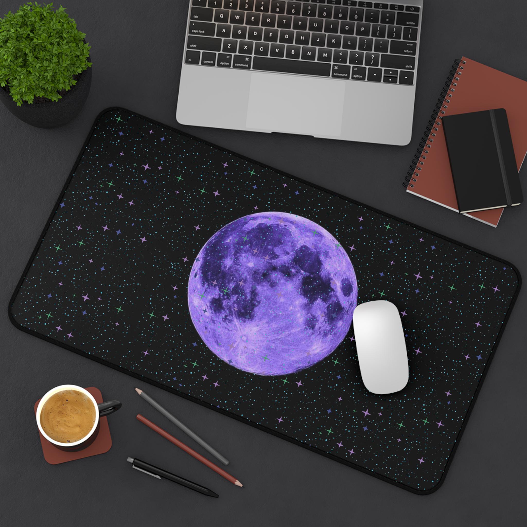 Moonlight Dream Mouse Pad, Celestial Night Desk Mat, Soft Purple ...