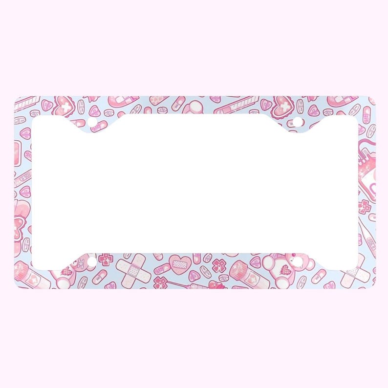 Yami Kawaii Nurse License Plate Frame Pastel Kawaii Medical Design ...