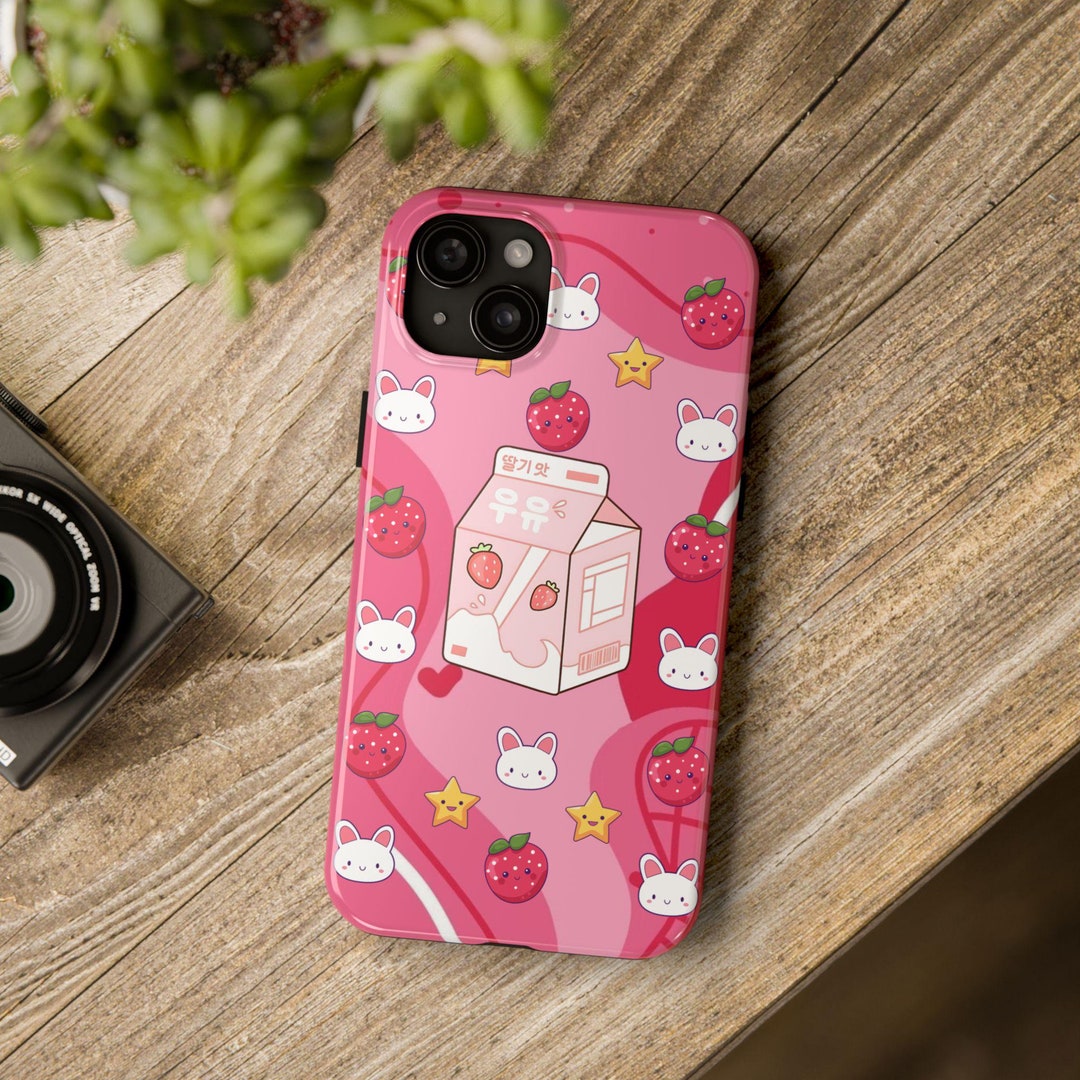 Kawaii Strawberry Milk Case iPhone and Samsung Tough Phone Cases ...