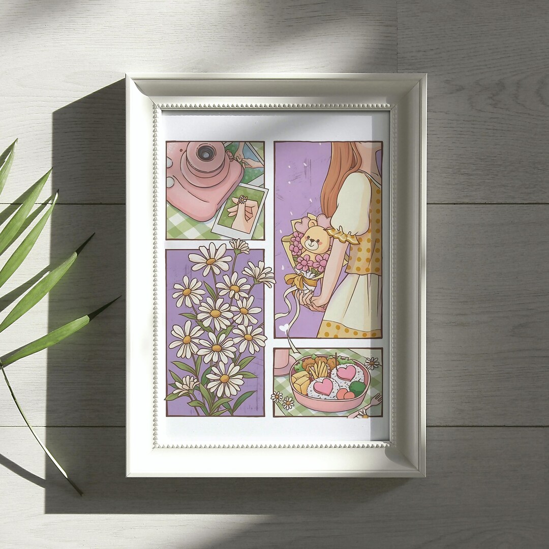 Kawaii Wall Art Poster Kawaii Girl Room Decor Anime Aesthetic Pastel ...