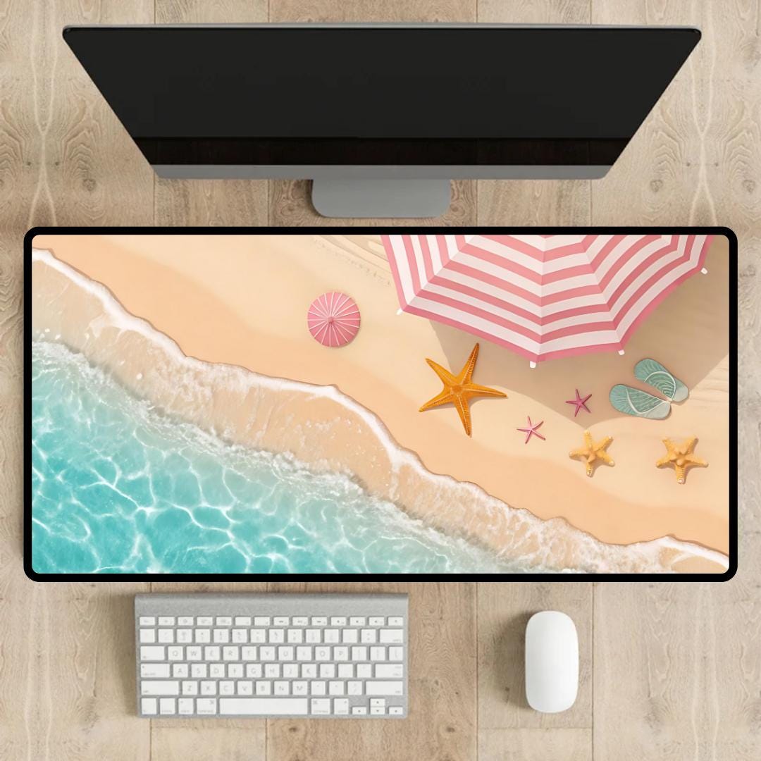 Beach Mousepad Summer Desk Mat Ocean Vibes Pad Girl Mousepad Beach ...