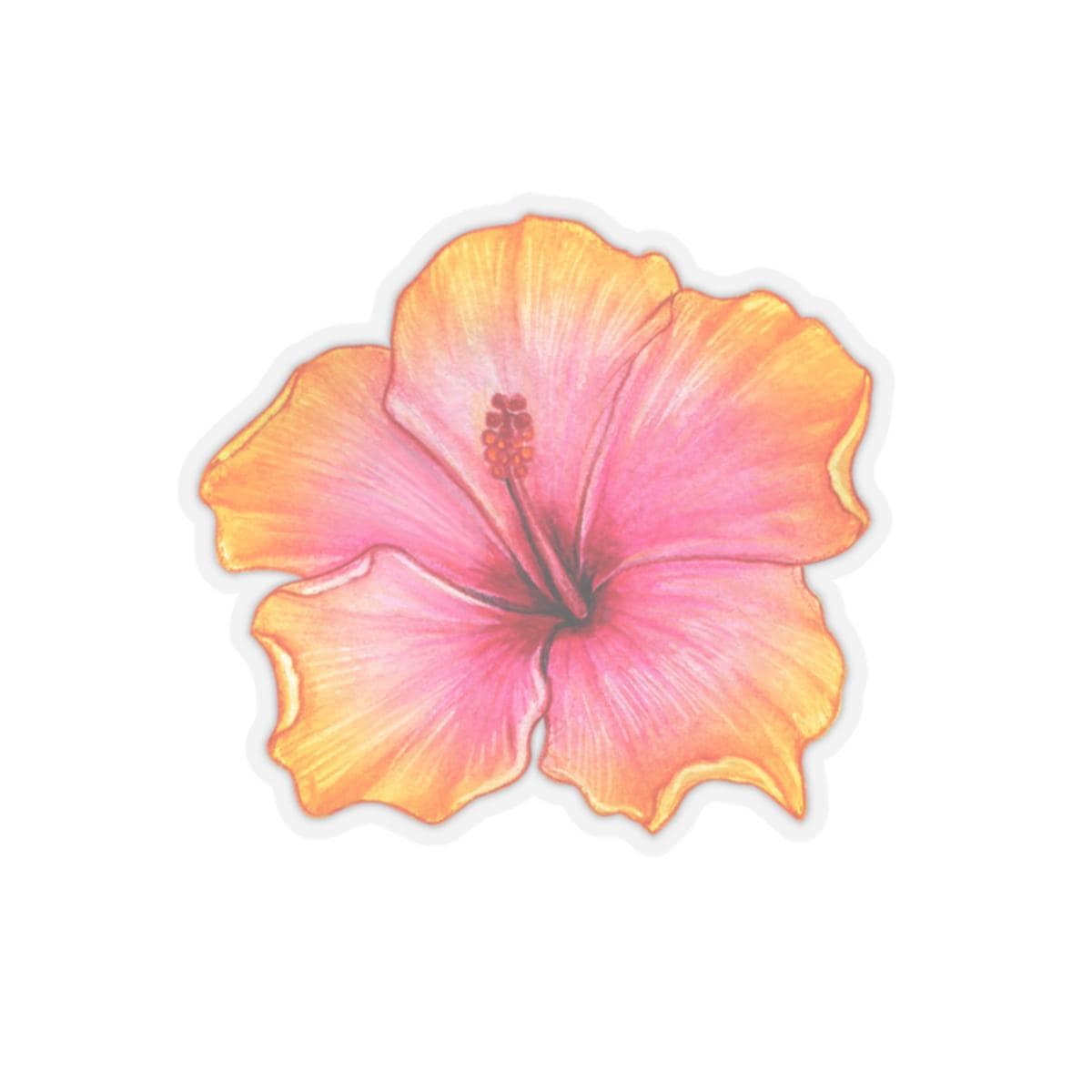 Hibiscus Flower Sticker - Etsy UK