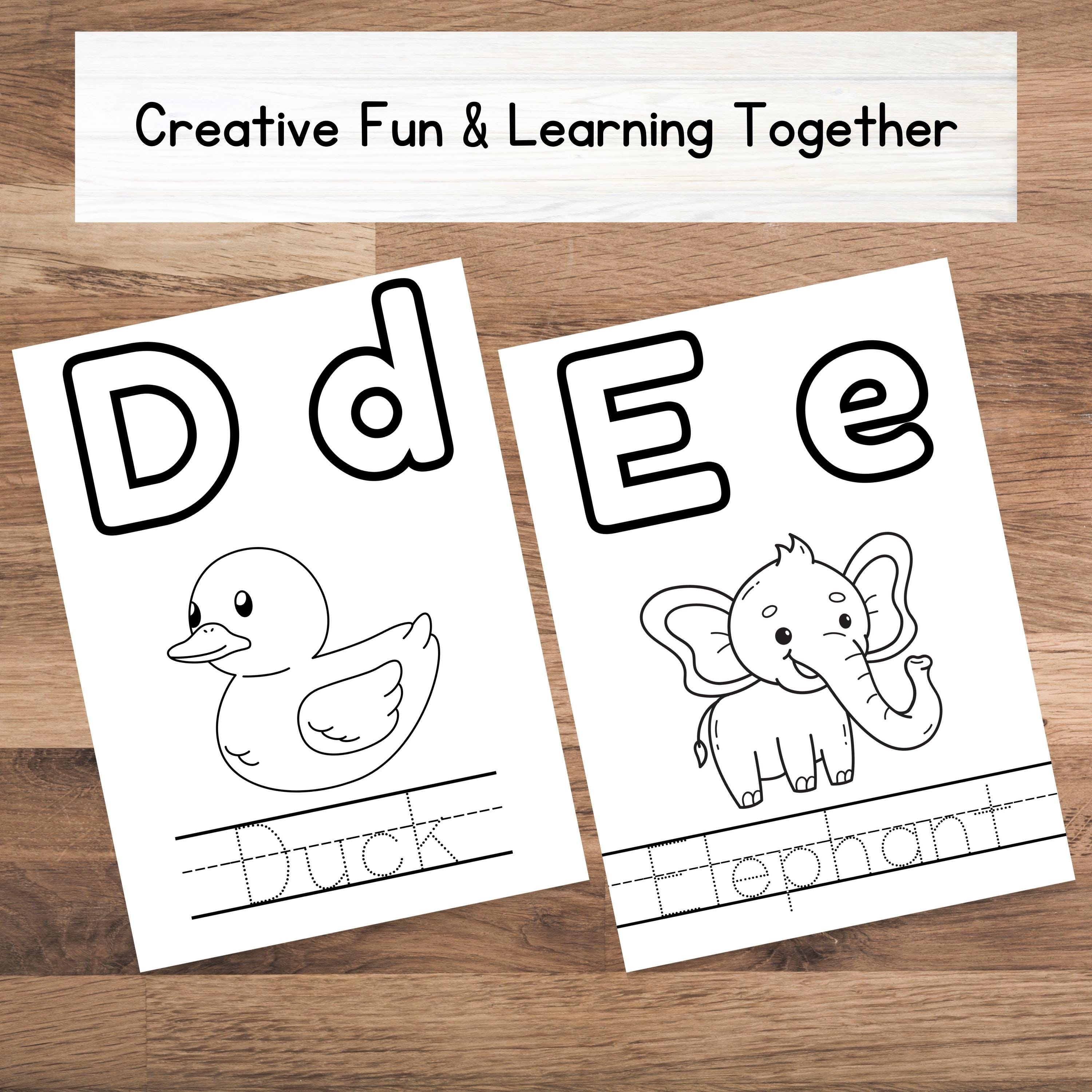 Alphabet Coloring & Tracing Worksheets: A-Z Printable (PDF Download) - Etsy