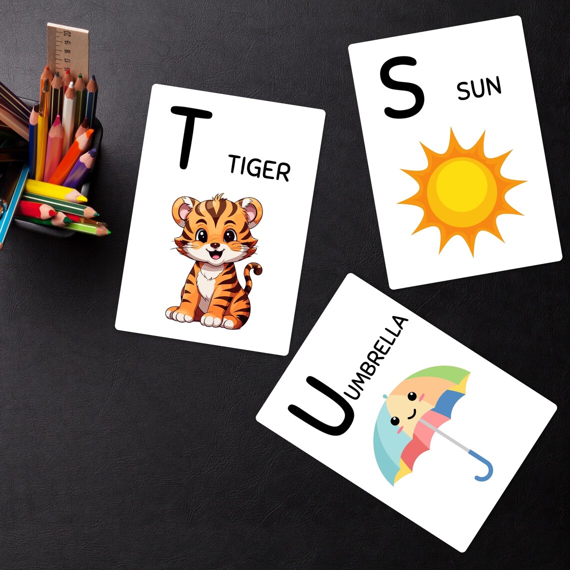 Printable ABC Flashcards: First Words, Montessori Homeschool (PDF) - Etsy
