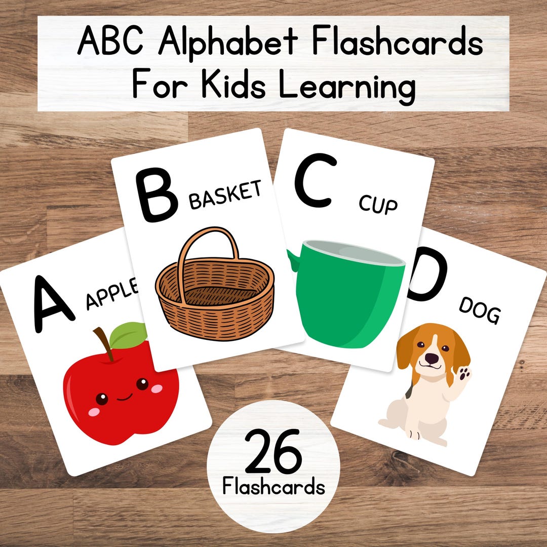 Printable 26 Everyday ABC Flashcards for Kids & Toddlers Learning ...