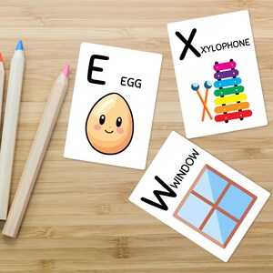 Printable ABC Flashcards: First Words, Montessori Homeschool (PDF) - Etsy