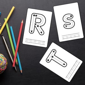 52 Alphabet Tracing Flashcards: Preschool Handwriting Practice (digital ...