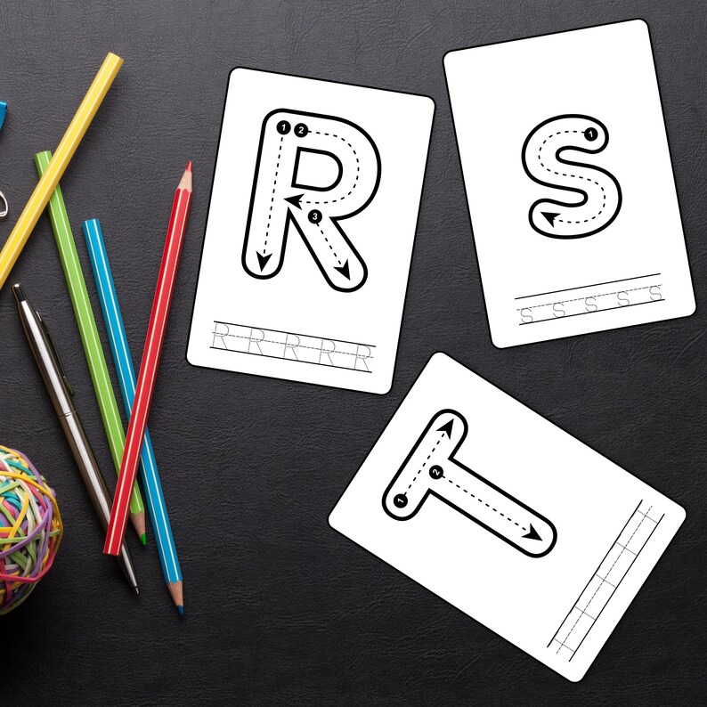 52 Printable Tracing Alphabet Flashcards for Kids | ABC Letter Tracing ...
