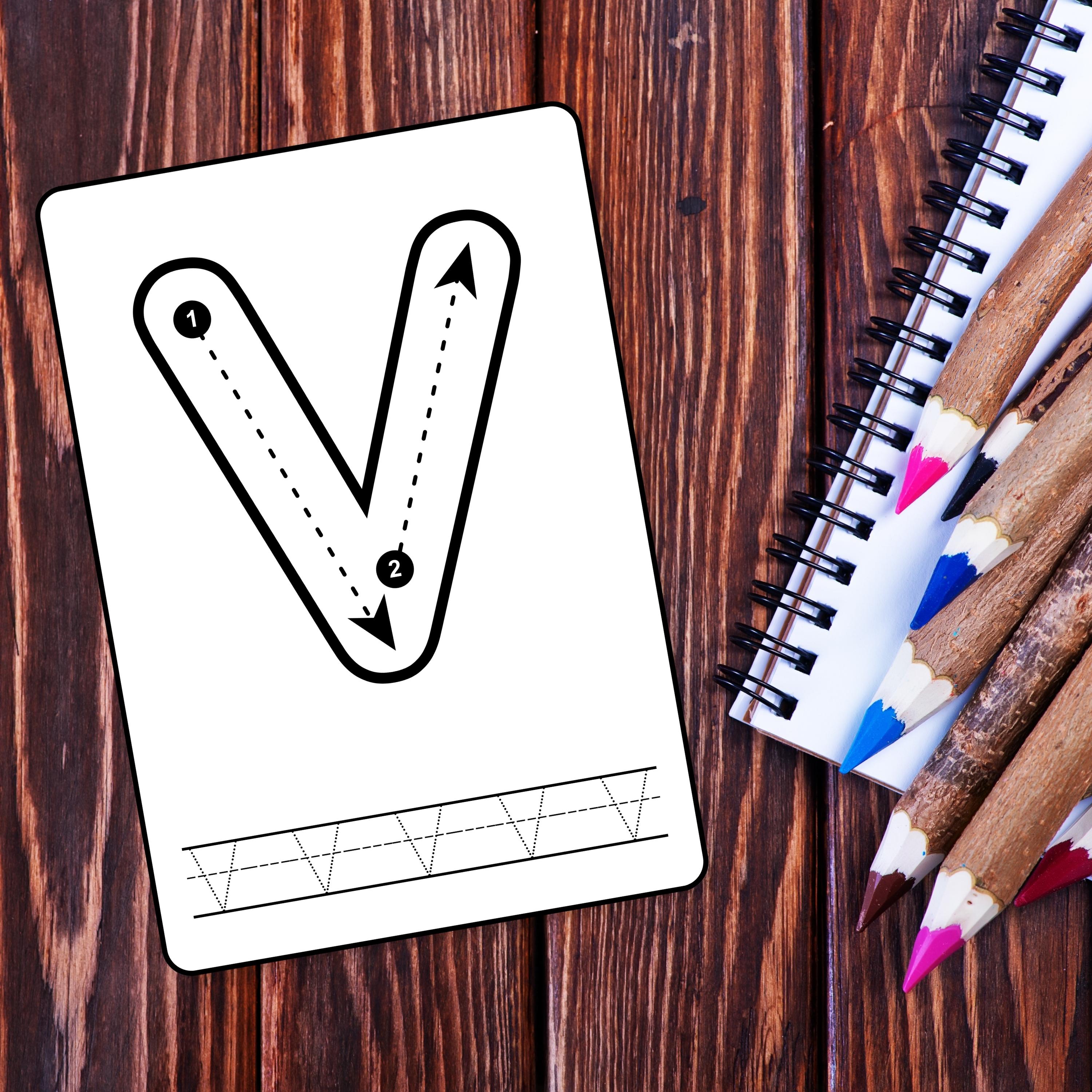 52 Alphabet Tracing Flashcards: Preschool Handwriting Practice (digital ...