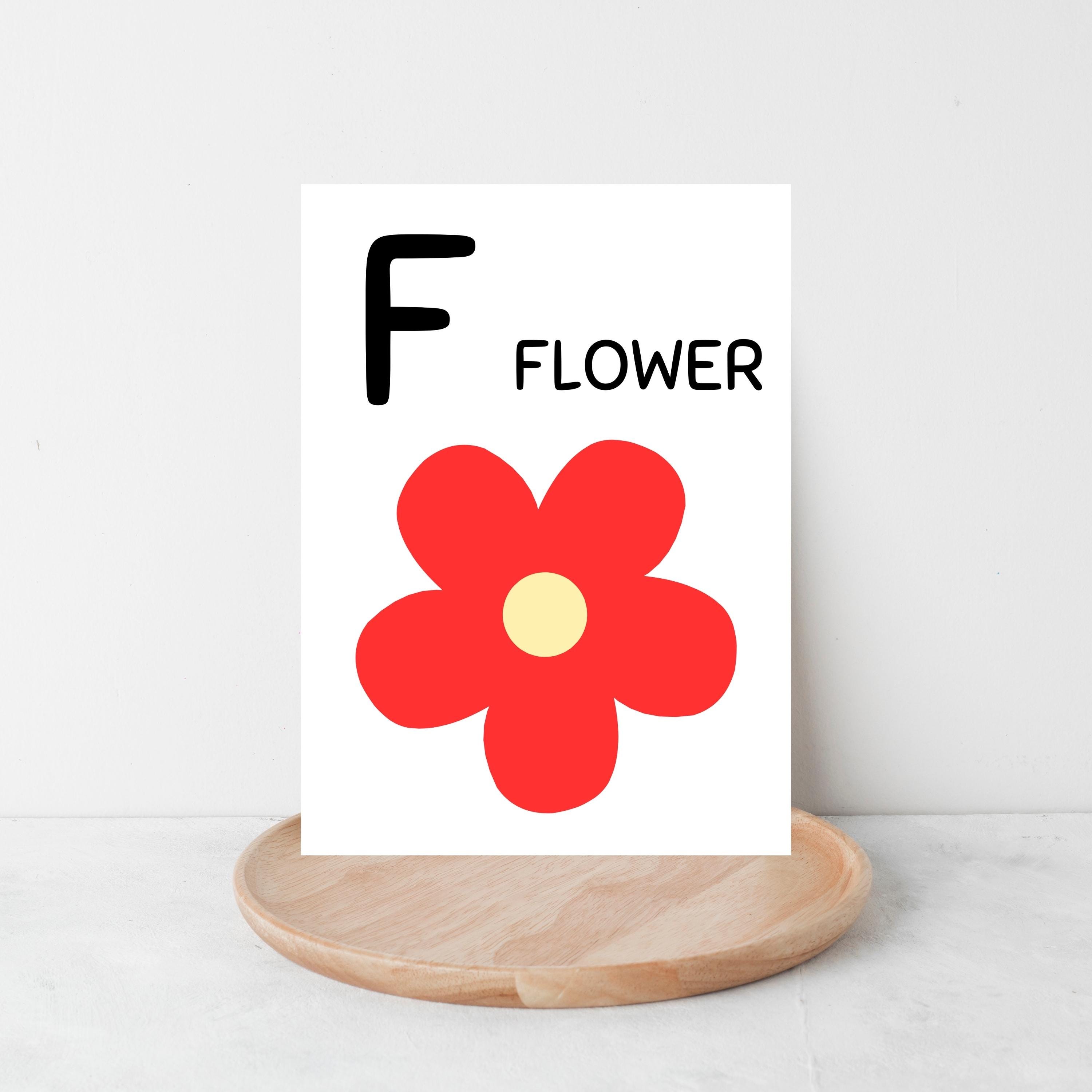 Printable ABC Flashcards: First Words, Montessori Homeschool (PDF) - Etsy