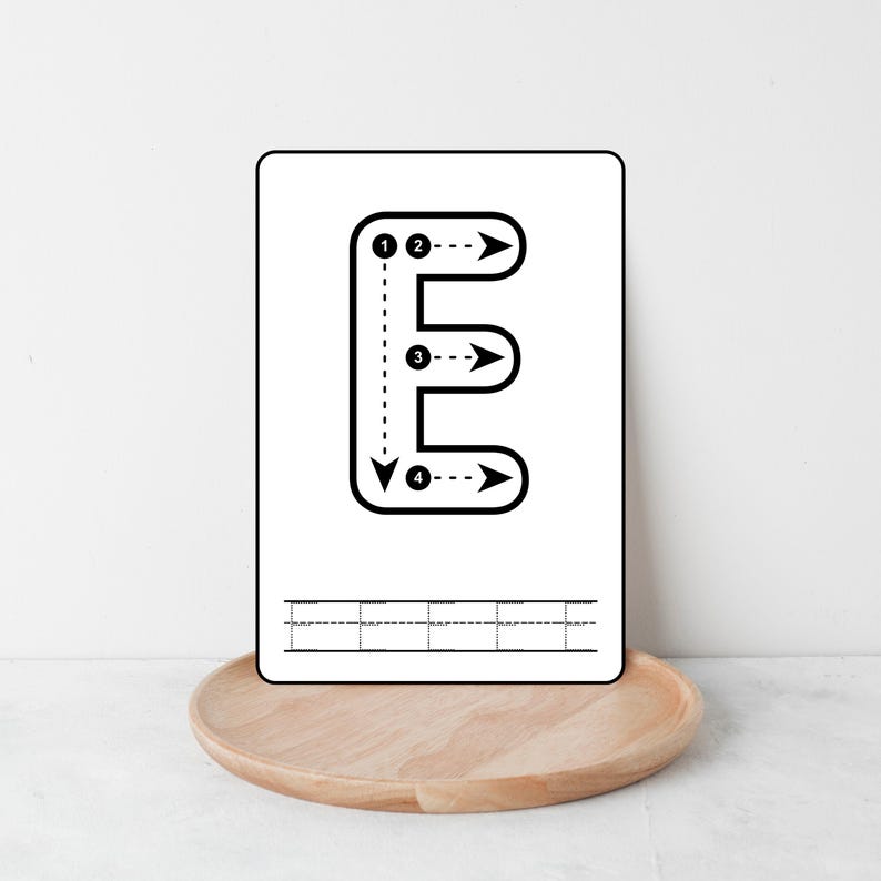 52 Alphabet Tracing Flashcards: Preschool Handwriting Practice (digital ...