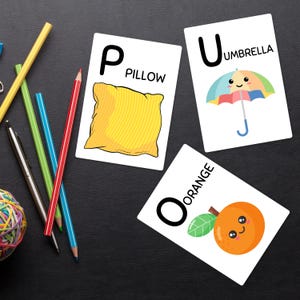Printable ABC Flashcards: First Words, Montessori Homeschool (PDF) - Etsy