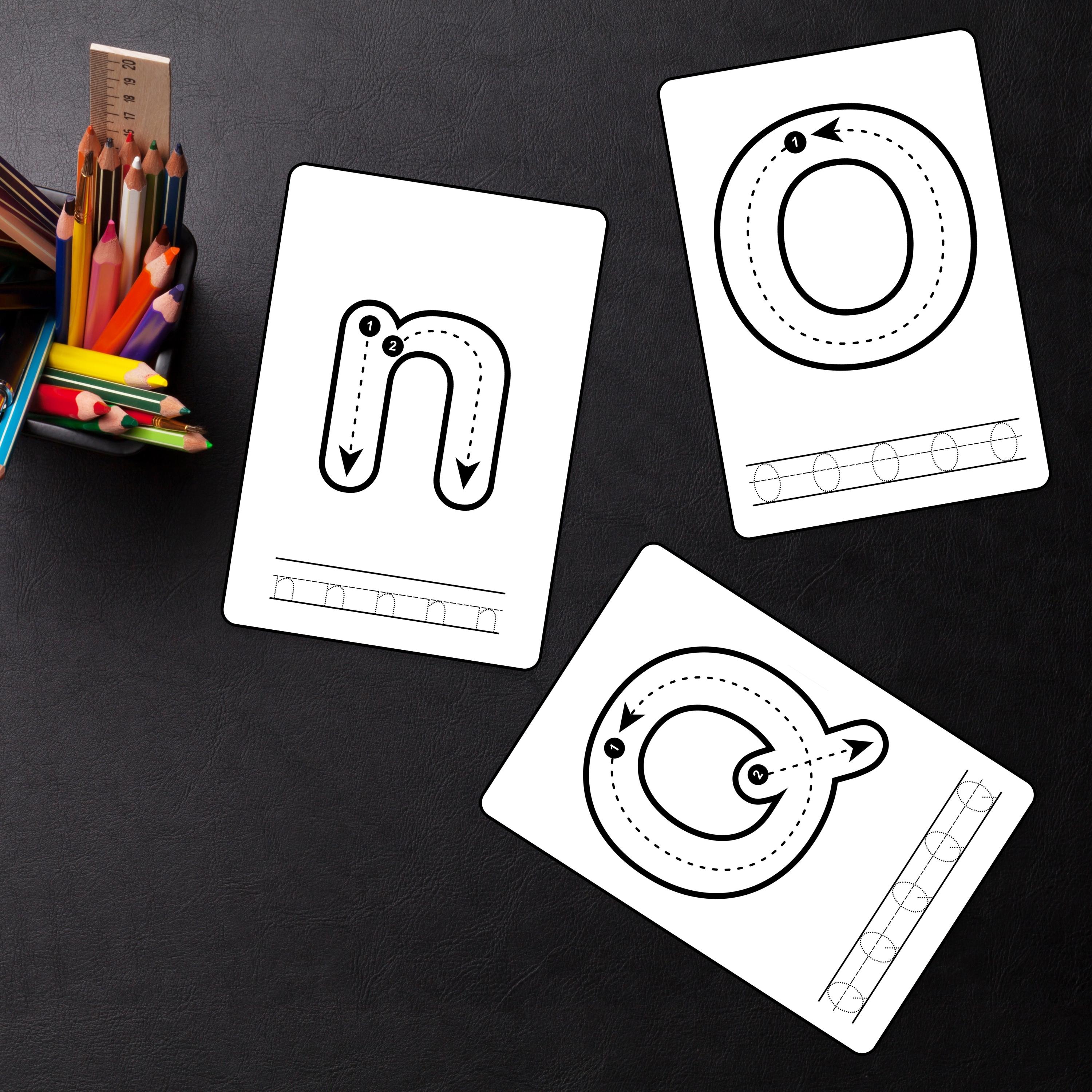 52 Printable Tracing Alphabet Flashcards for Kids | ABC Letter Tracing ...