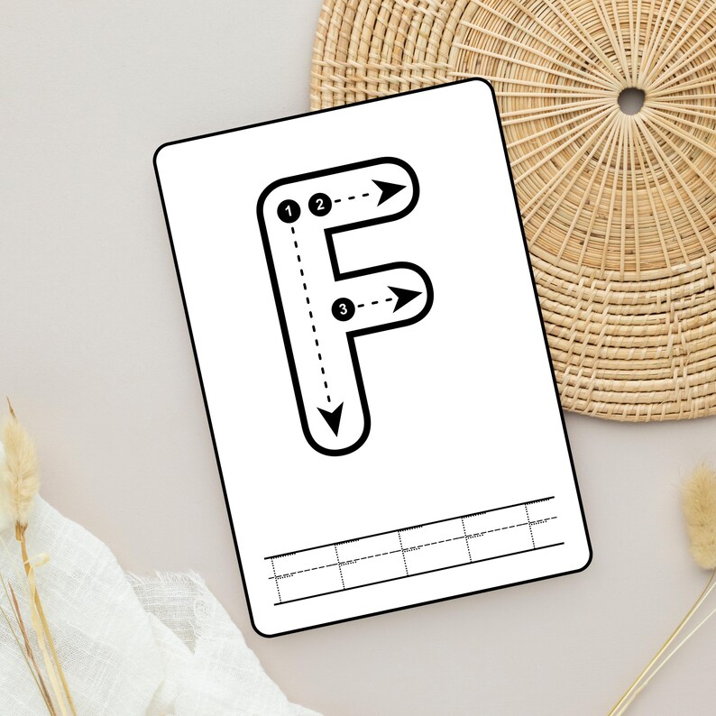 52 Printable Tracing Alphabet Flashcards for Kids | ABC Letter Tracing ...