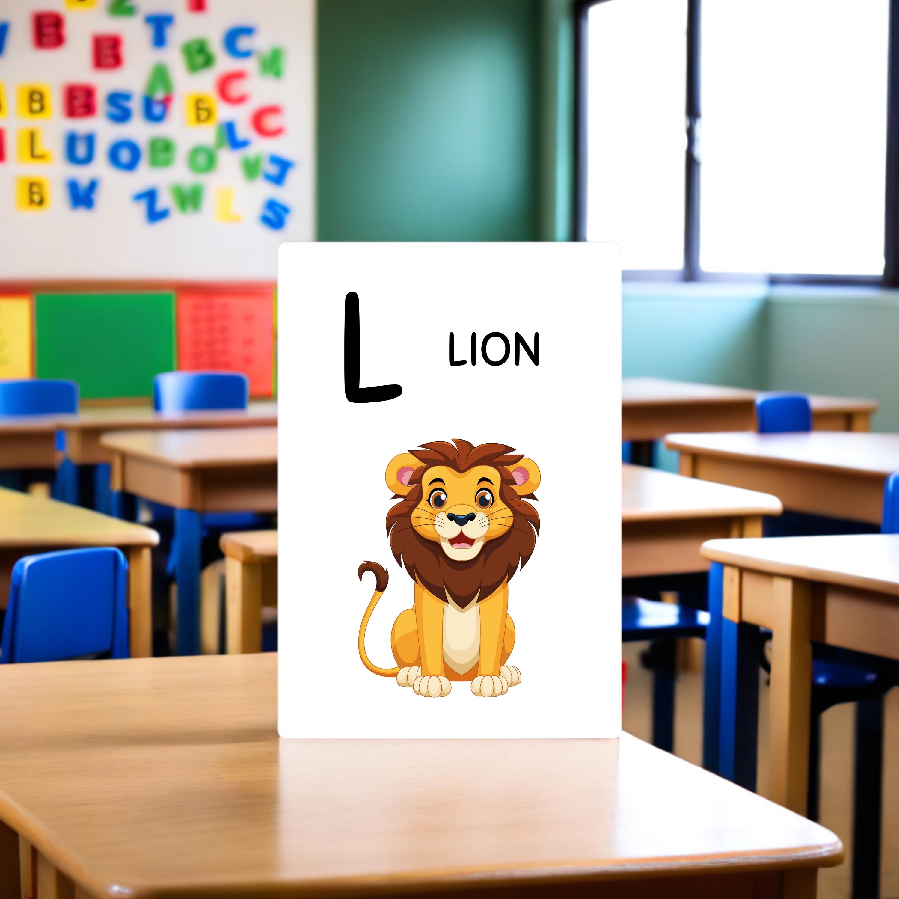 26 Animals ABC Printable Flashcards. Animals-themed Alphabet Flash ...