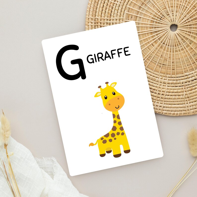 26 Animals ABC Printable Flashcards. Animals-themed Alphabet Flash ...