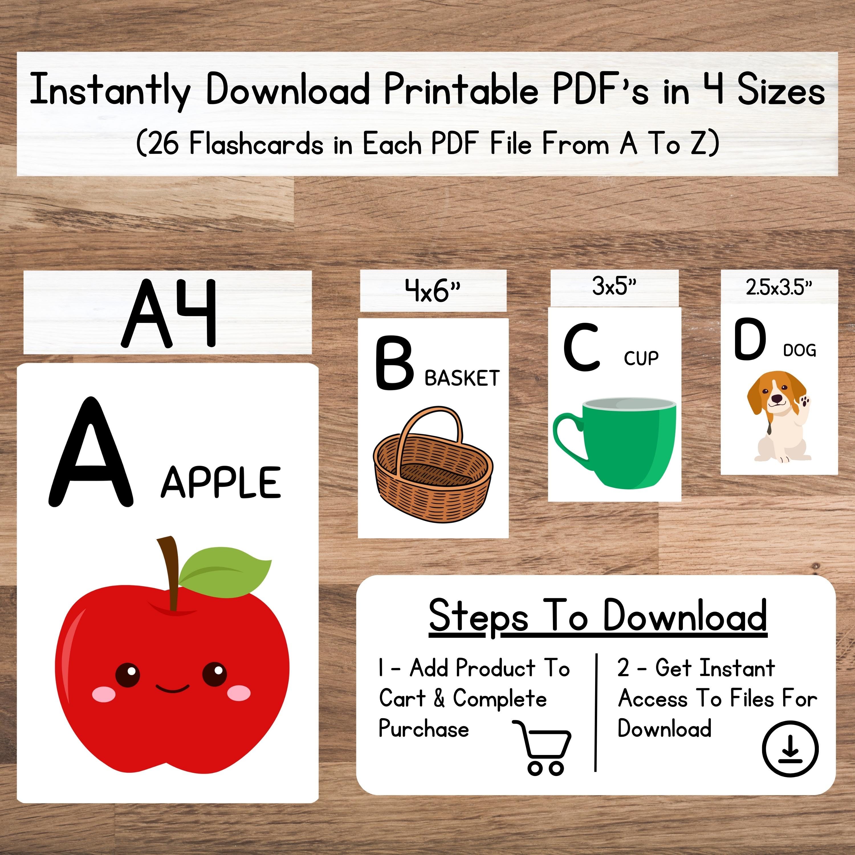 Printable 26 Everyday ABC Flashcards for Kids & Toddlers Learning ...