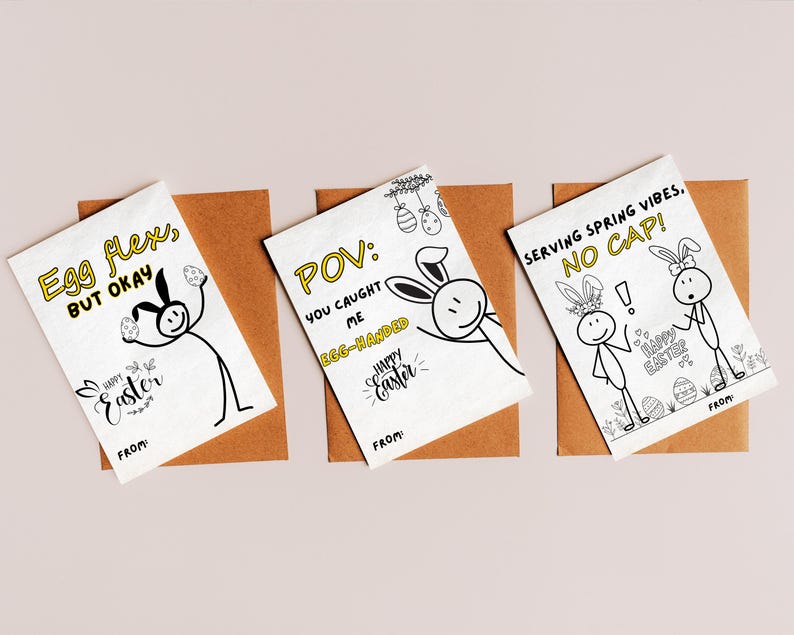 Funny Gen Alpha & Gen Z Easter Cards, Printable Meme Cards for Kids ...