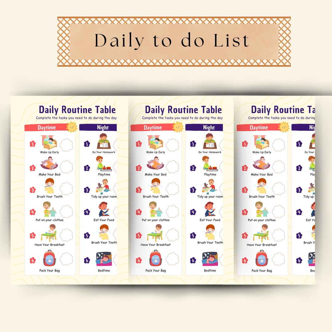 Minimalist Daily Routine Checklist for Kids - Etsy
