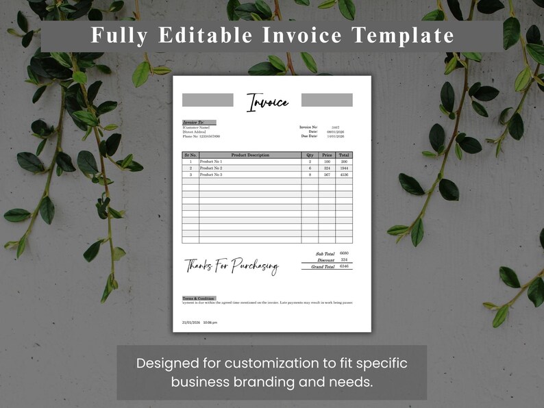 Smartflow Pro Invoice Template - Editable Business Billing Form for ...
