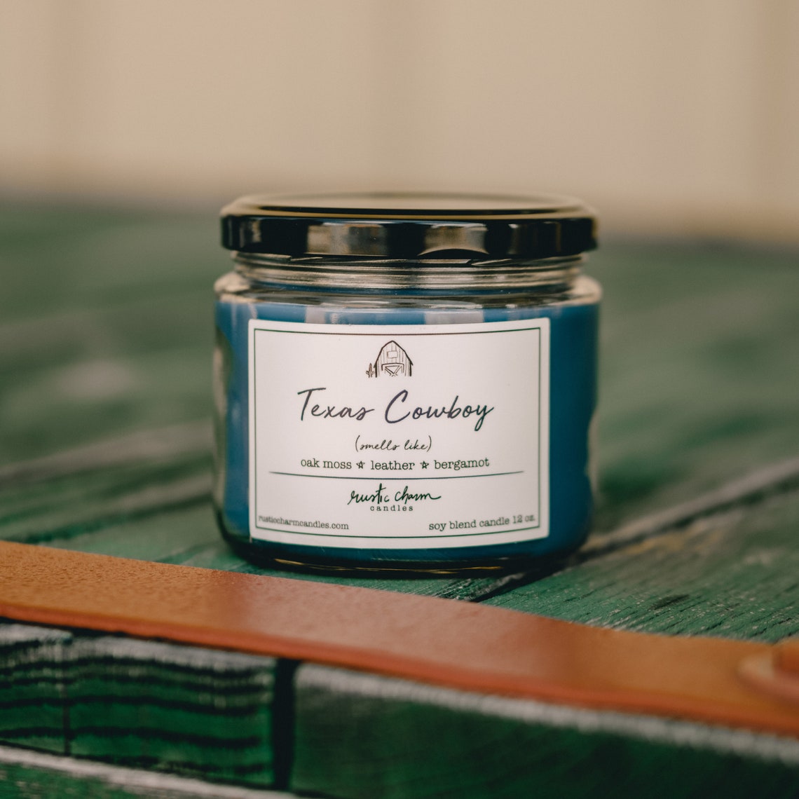Texas Cowboy Candle Cotton Wick Rustic Charm Leather Oak Moss | Etsy