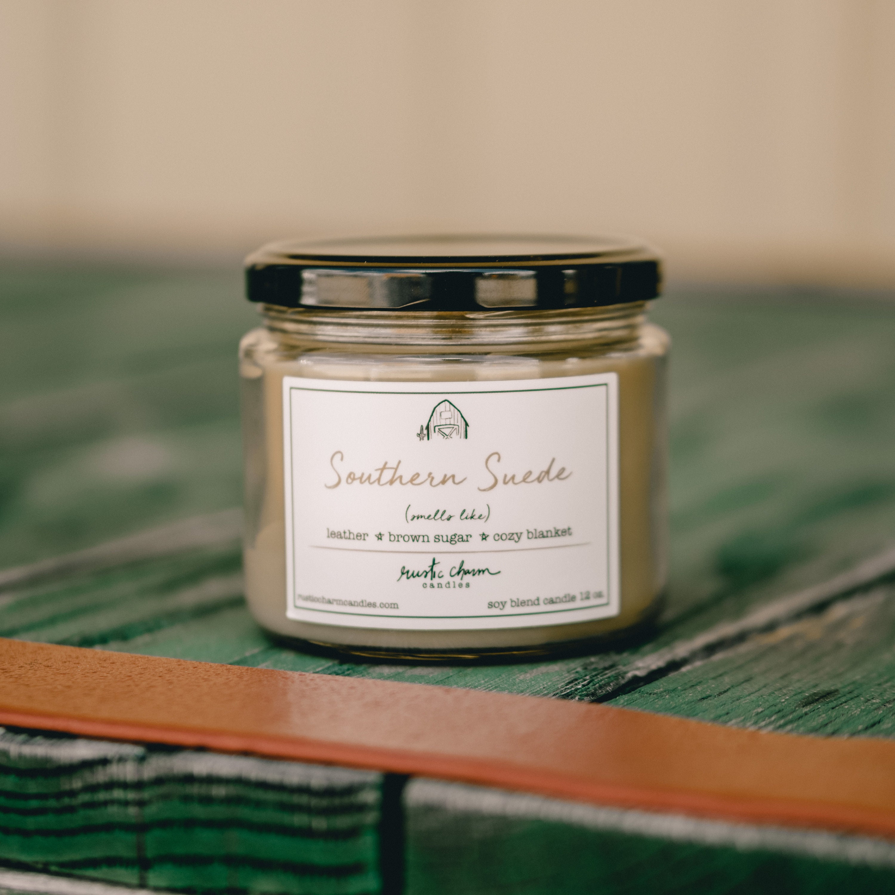 Southern Suede Candle Cotton Wick Rustic Charm Leather Blend - Etsy