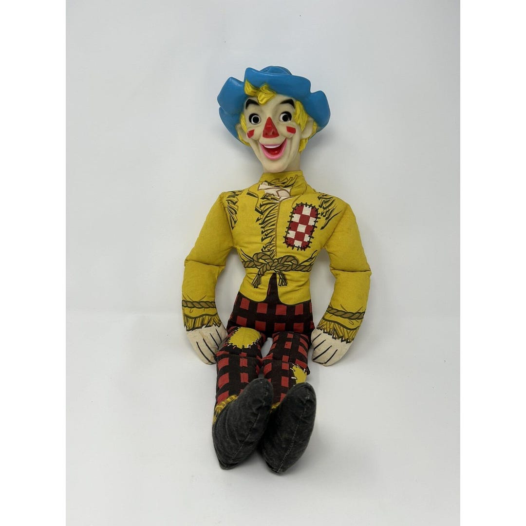 Vtg Wizard of Oz Scarecrow Doll 1960's Chex Purina Promo Cloth Vinyl ...