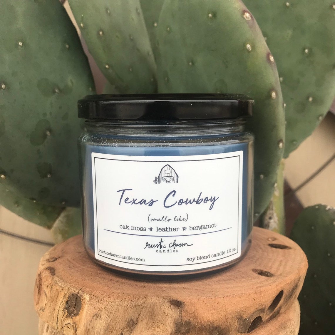 Texas Cowboy Candle Cotton Wick Rustic Charm Leather Oak Moss | Etsy