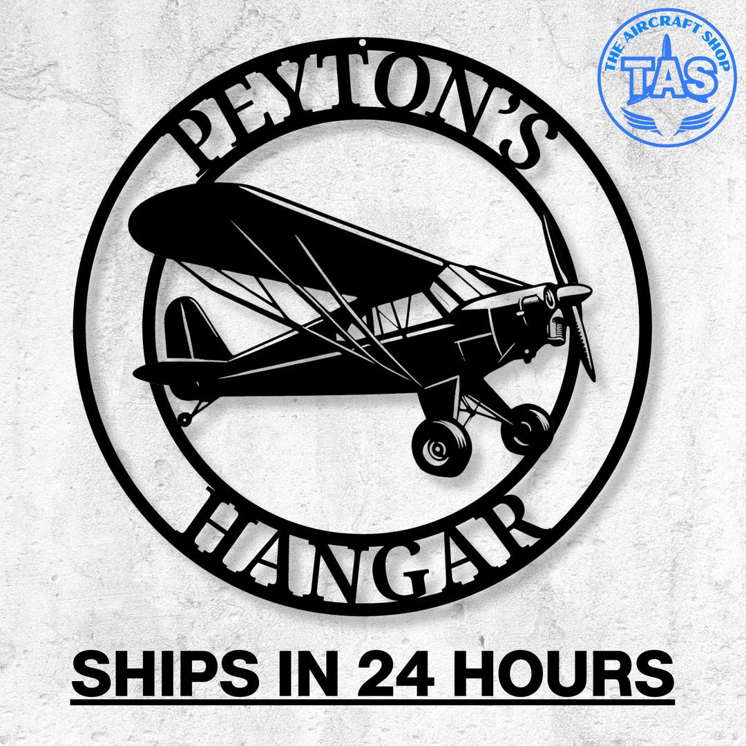 Personalized Metal Piper J3 Cub Sign / Custom Aviation Decor / Airplane ...