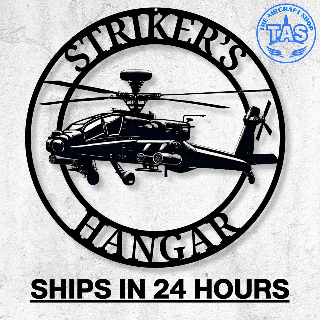 Personalized Metal AH-64 Apache Sign / Custom Aviation Decor ...
