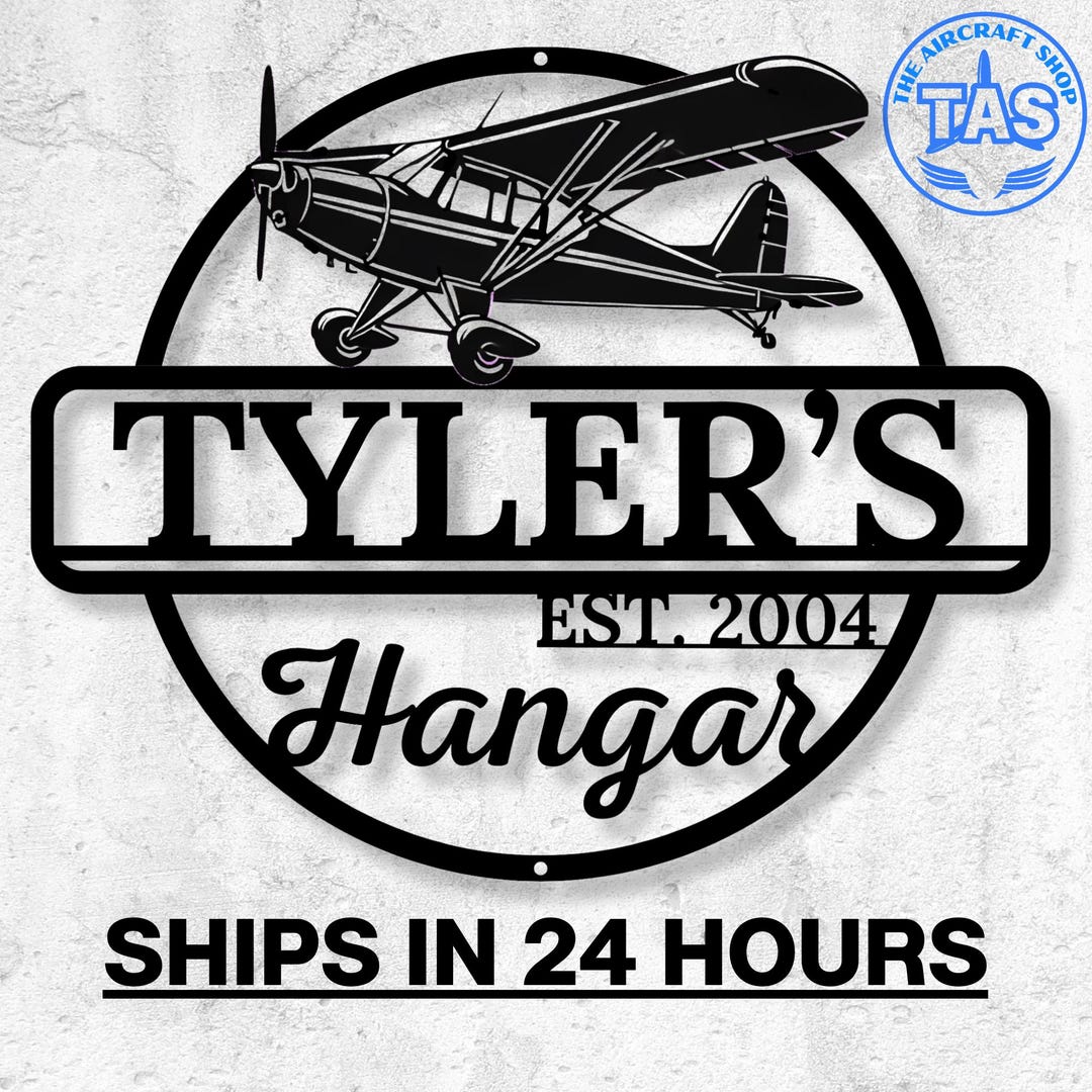 Personalized Metal Piper Pa-18 Super Cub Sign / Custom Pilot Name Sign ...