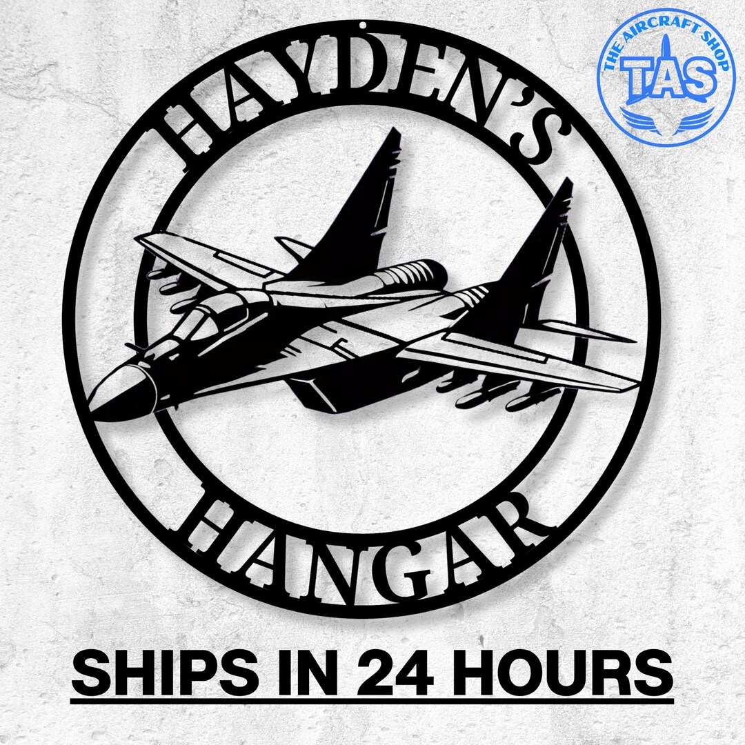 Personalized Metal Mig 29 Sign / Custom Aviation Decor / Airplane Wall ...