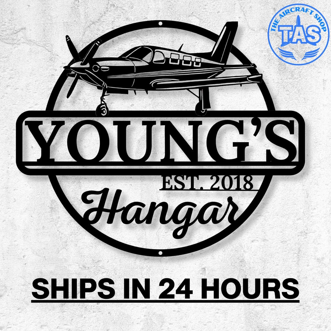 Personalized Metal Piper Pa-46 Hangar Sign / Custom Pilot Name Sign ...