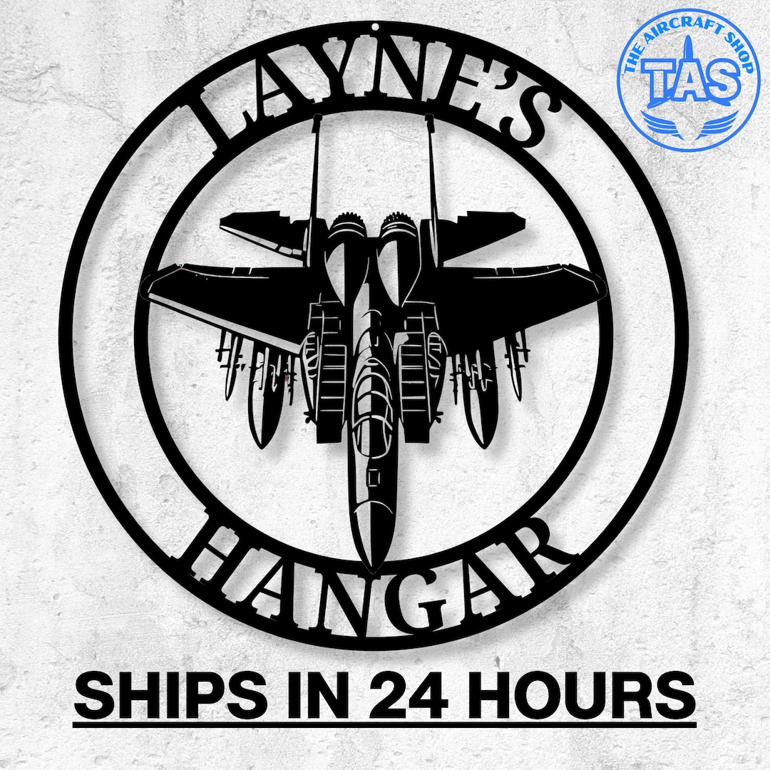 Personalized Metal Aircraft Hangar Sign - Custom Pilot Name Sign ...