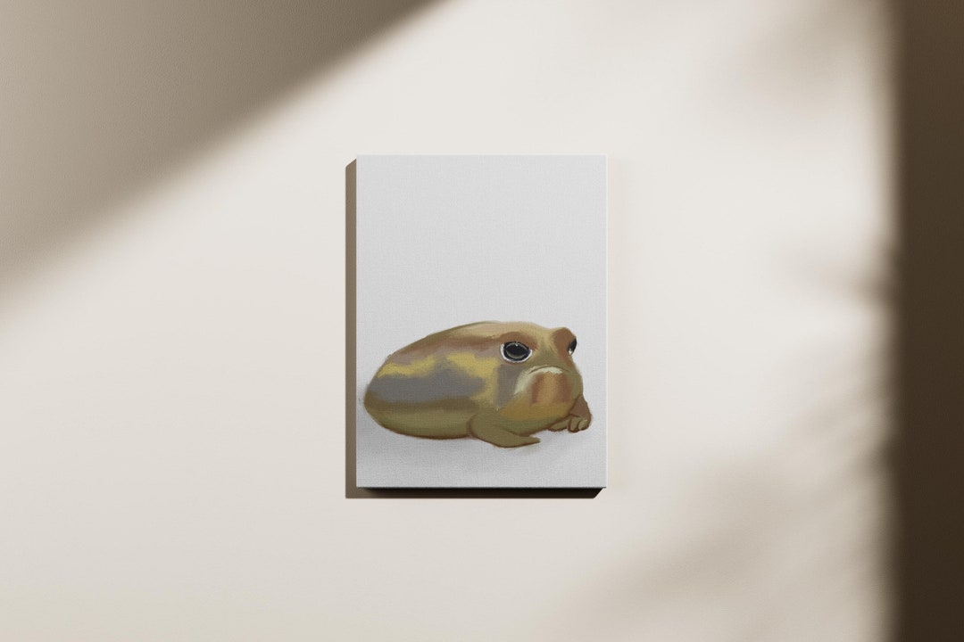 Cute Common Rain Frog Digital Oil Painting Art Print - 8.5x11 Wall ...