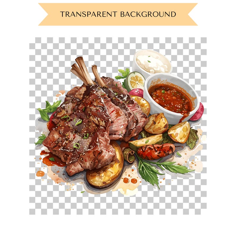 Watercolor Food Clipart 374PNG- Lunch Breakfast Dinner Clipart, Food ...