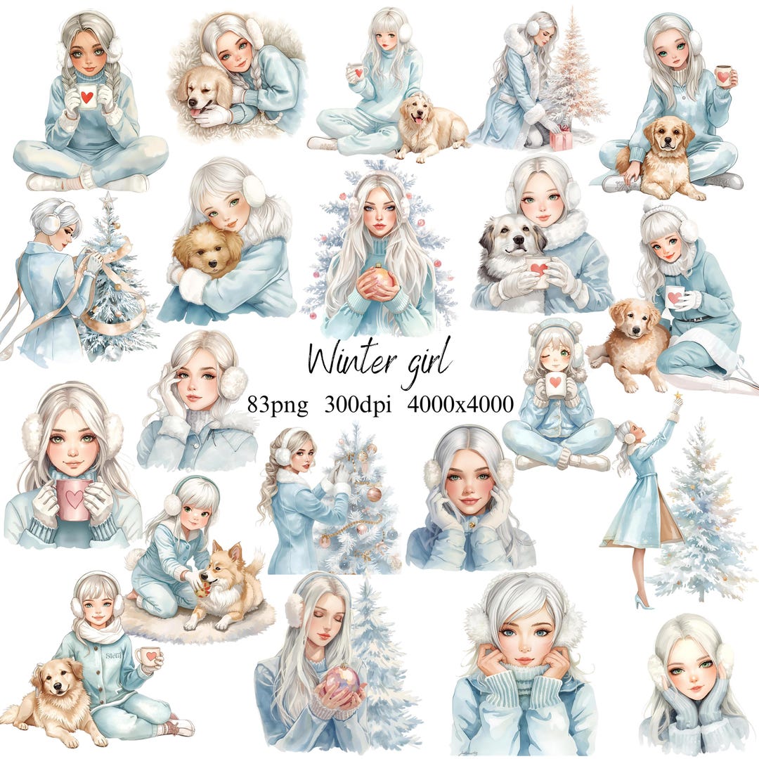 Winter Girl Clip Art 83png-300dpi-4000x4000px TRANSPARENT BACKGROUND ...
