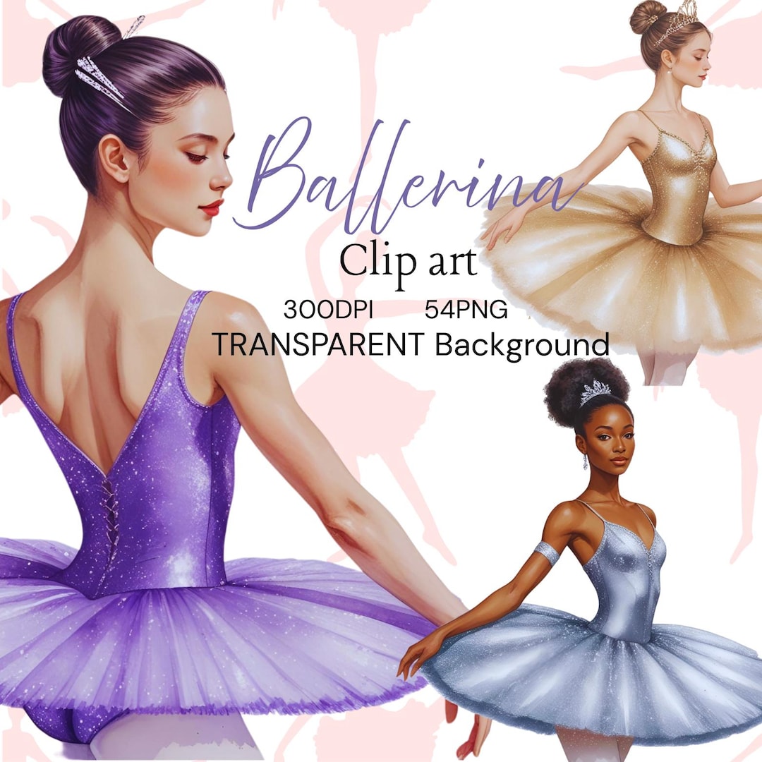 Watercolor Elegant Ballerina Clip Art Set- Tutu, Ballet Shoes, Digital ...