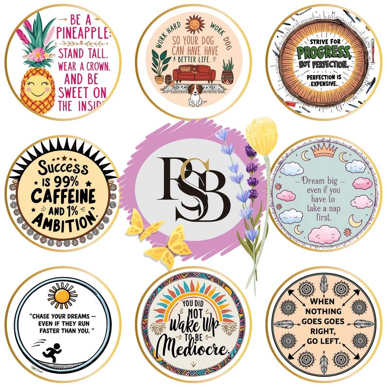 Boho Motivational Quotes 31 PCS PNG, Inspirational Quotes, Empowering ...