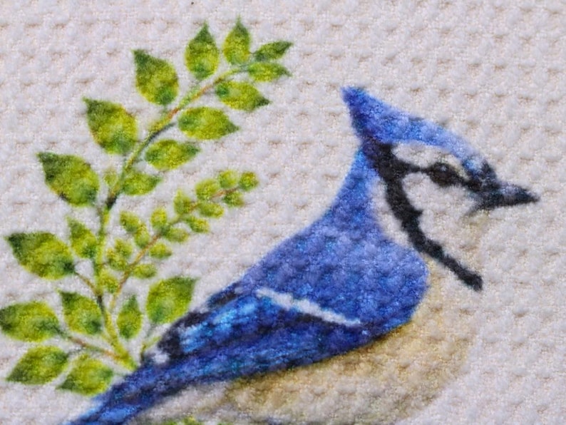 Blue Jay Kitchen Dish Towel, Bird Lover Gift, Farmhouse Tea Cloth, off ...