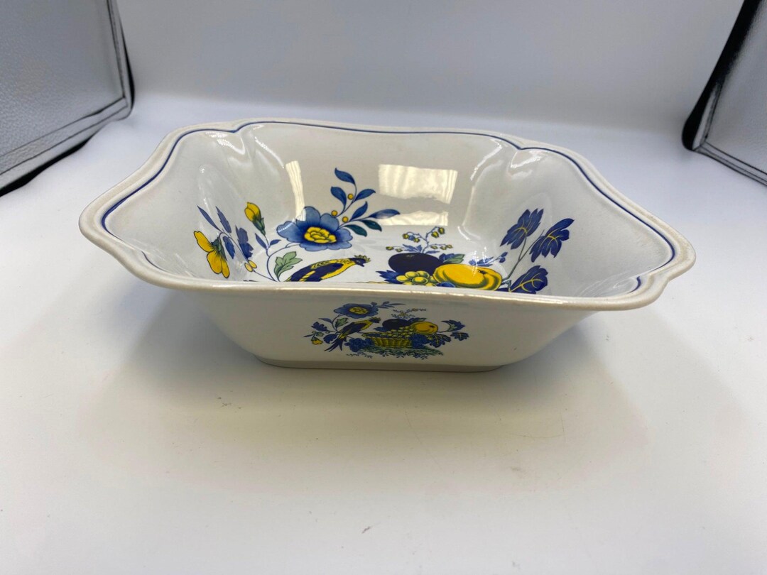 Spode BLUE BIRD Square Serving Bowl England Fine Stone - Etsy