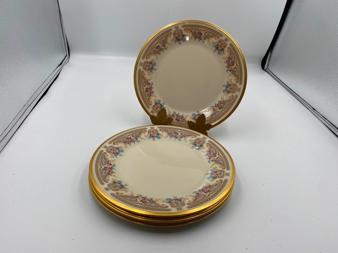 Set 4 Lenox China VERSAILLES Salad / Dessert Plates Disco Pattern USA ...