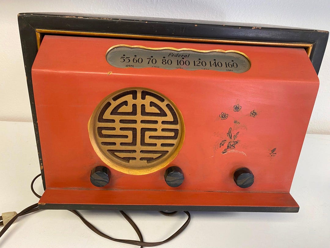 1946 Federal Tube Radio FTR Large Table Radio Asian Design Model #1540T ...