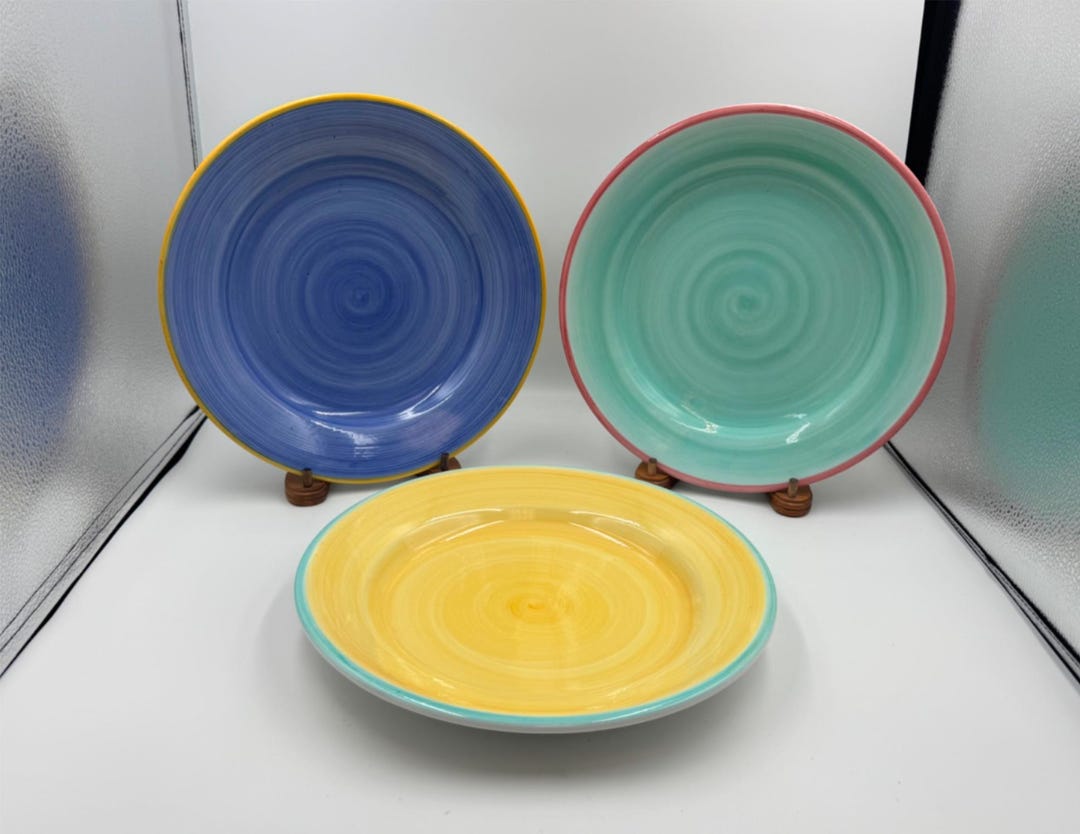 Set of 3 Vietri Italy RAINBOW Multi-color Dinner Plates - Etsy