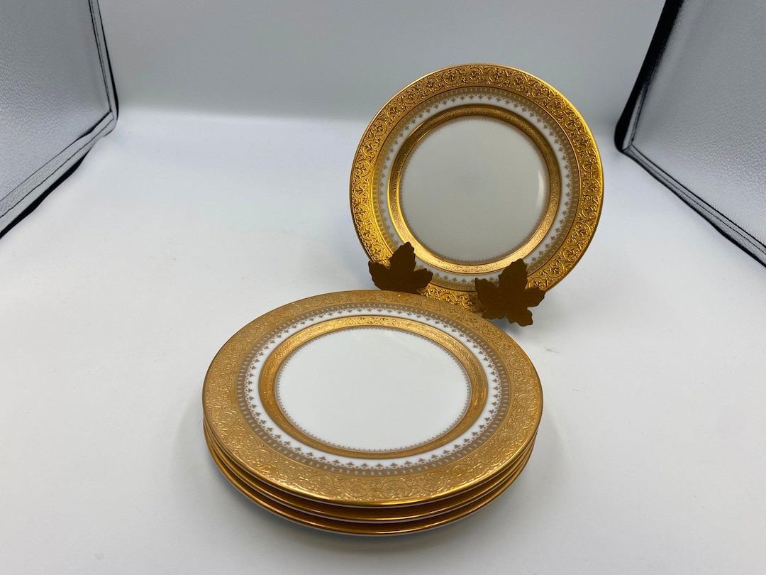 Set of 4 Faberge IMPERIAL HERITAGE Gold & White Appetizer / Bread ...