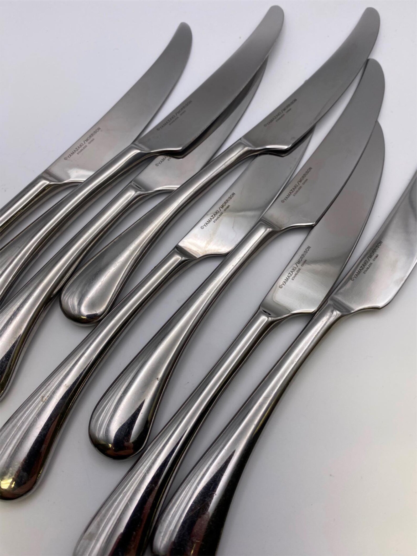 Yamazaki / Morrison Design Stainless Steel CHARADE Dinner Knives Set 8 ...