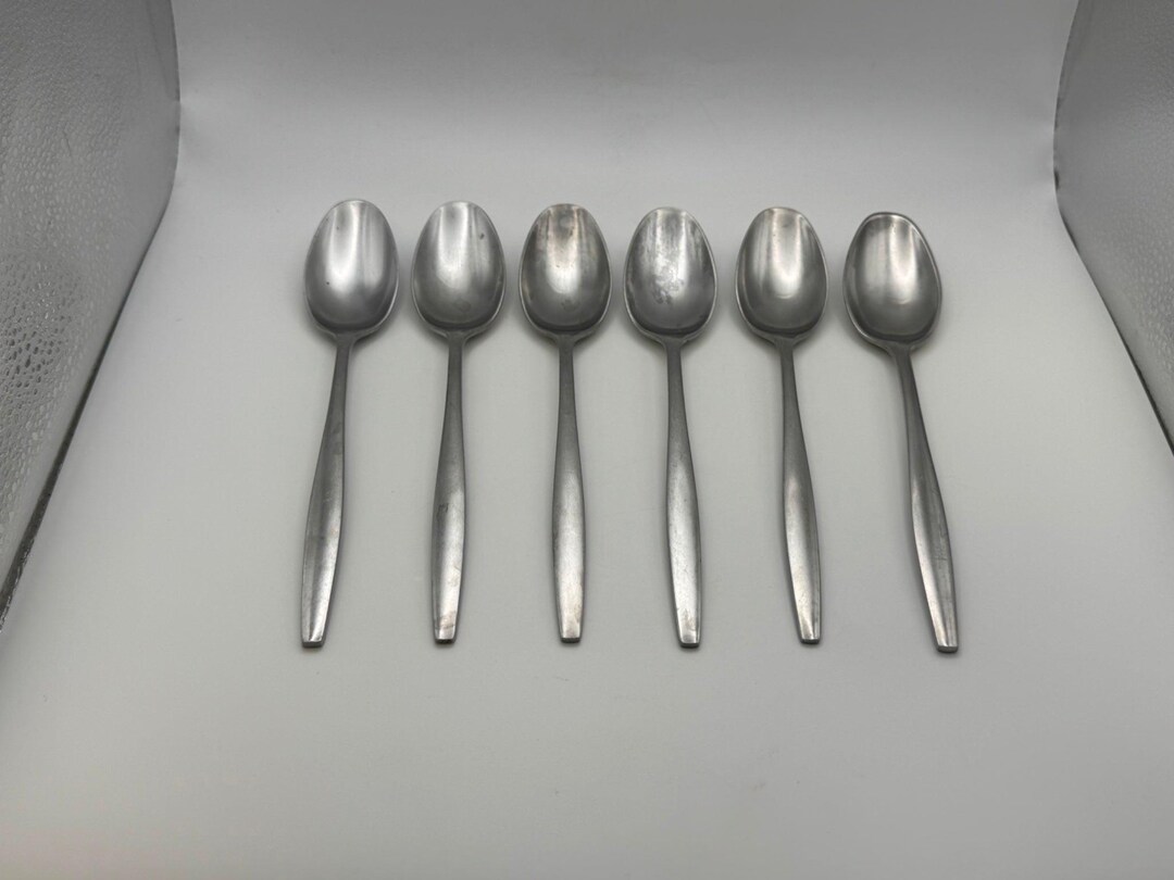6x Dansk Stainless VARIATION V Place / Soup Spoons Made in Germany ...