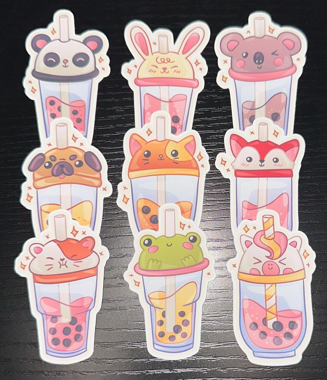 Cute Animal Boba Vinyl Waterproof Sticker - Etsy